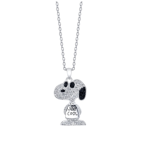 Peanuts | Jewelry | Peanuts Fine Silver Plated Crystal Snoopy Necklace ...